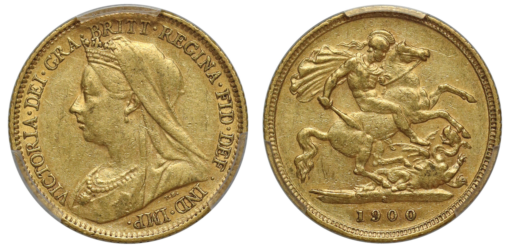 Half Sovereign 1900 S "Veiled head" - Gold Coin Value - Australia, Victoria