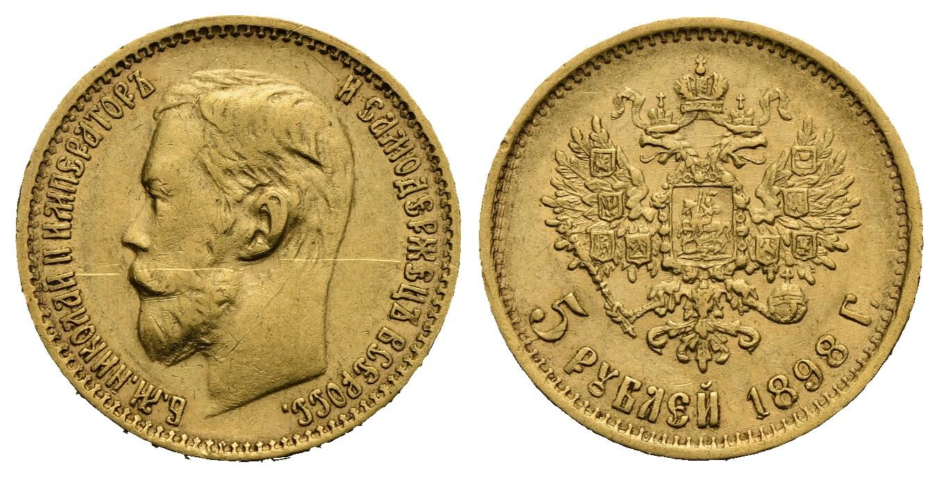 5 Roubles 1898 (АГ) - Gold Coin Value - Russia, Nicholas II